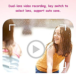 Children Digital Camera, Dual-Lens Video Recording Support Auto Save Face Recognition Digital Camera Fine Workmanship for Children