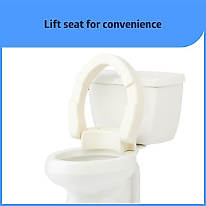 Medline Elongated Hinged Toilet Seat Riser, 3.5 inch, 400 lb Weight Capacity, White - Ideal Mobility Aid for Elderly, Disabled, and Medical Patients, Enhances Bathroom Safety