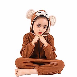 Kids Monkey Onesie Costume Boys Girls Animal Monkey Onesies Christmas Suit for Child Toddler with Banana Accessories