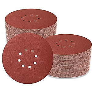 70 PCS 9 Inch Sanding Disc Hoop and Loop Sanding Disc Self Stick 8 Hole Sandpaper Discs Assorted 60/80/120/150/180/240 Grit for Drywall Sander