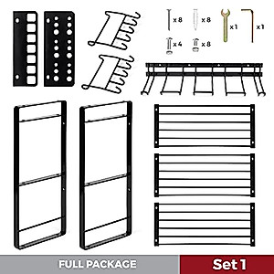 WIMART 4 Layers Power Tool Organizer, Wall Mount Heavy Duty Power Tool Organizers and Storage Cordless Drill Holder Storage for Handhold Power Tools At Home, Warehouse (Black - 1 Pcs/Set)