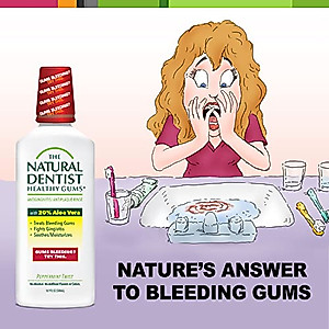 The Natural Dentist Healthy Gums Antigingivitis/Antiplaque Rinse; Adults 12 & Up; Gingivitis Mouthwash for Bleeding Gums, Safe for Chemo Patients; Aloe Vera; Alcohol-free; Three 16.9 fl oz bottles
