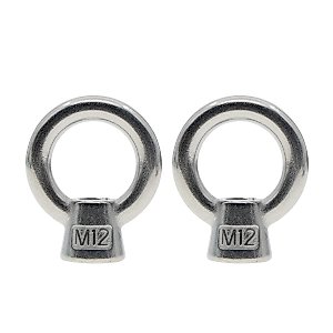 Saim M12 Eye Nut Female Thread Lifting Ring Eye Bolt Stainless Steel Screw Bolt 2Pcs