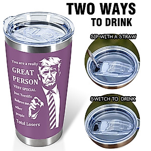 Birthday Gifts for Men Women, Thank You Appreciation Gifts, Sometimes You Forget You Are Awesome Gifts, Inspirational Birthday Gifts for Best Friends, Coworker, Boss, 20 Oz Tumbler, Purple