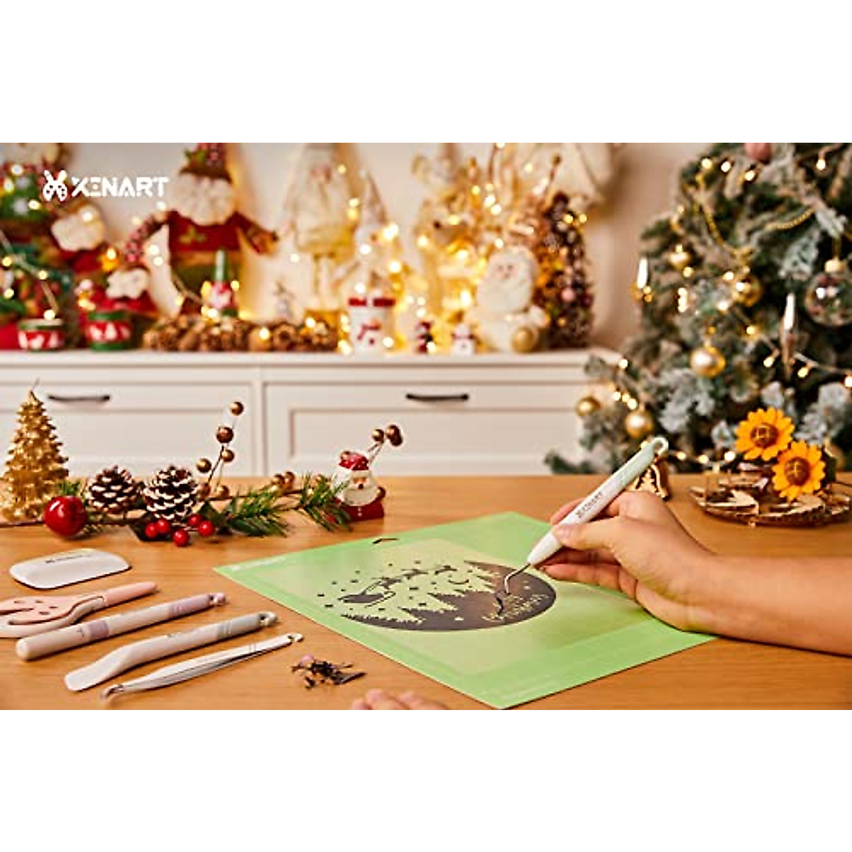 Xinart Weeding Tools Set for Vinyl Craft Knife/Weeder/Scraper/Spatula/Tweezers/Scissors Basic Weed Removal Tool Kit for Cricut Stencils/Oracal Vinyl/Siser HTV/Silhouette Cardstock