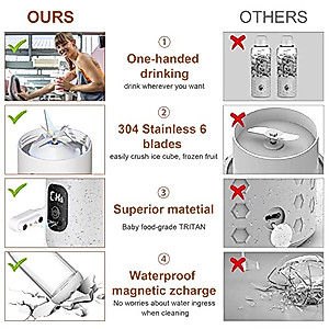 Portable Blender, Personal Blender for Shakes and Smoothies 300W Mini Blender 20oz Smoothie Blender USB Rechargeable Fresh Juice Blender with Pulse Technology Crush Ice Nuts Eenten Blender BravoS(3rd Generation) (BravoS (Sports Caps))