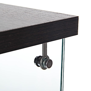 Shengrunner Frameless Glass Display Cabinet, Curio Cabinet Display Case with Lock and 2 Doors, Quick-Install Floor Standing Showcase Display Shelf for Collectibles, Legos, Figures, Plants