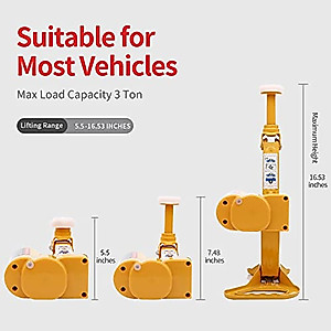 Trihelper Electric Car Floor Jack - 12V Trailer Car Jack Stands Kit 3 Ton Vehicle Scissor Car Lift for Tire Change and Road Emergencies with Carrying Case