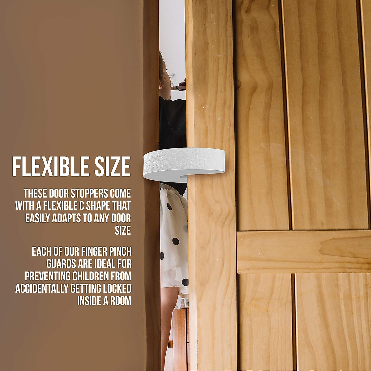 Tiny Patrol 8 Pack Baby Safety Door Stopper Baby Proofing Pet Child Safety Door C Shape Soft Eva Foam Finger Pinch Guard Fits Any Door Safer Home