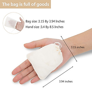 Chielor 50Pcs Cotton Muslin Bags-3.94 x 3.15 Inches Eco-friendly Drawstring Bags for Reusable Sachet, Crafts, Teas, Spices, Soaps, Jewellery, Crafts, Parties, Decor & Favour Gifts for Home Supplies