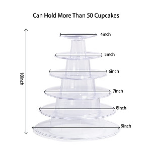 6 Tier Macaron Tower Stand for Wedding Birthday Party,Plastic Display Stand for Cupcake Cake2