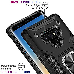 IKAZZ Galaxy Note 9 Case,Samsung Note 9 Cover Dual Layer Soft Flexible TPU and Hard PC Anti-Slip Full-Body Rugged Protective Phone Case with Magnetic Kickstand for Samsung Galaxy Note 9 Black