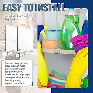 Clear Acrylic Shelf Dividers for Closet Organization Transparent Closet Shelf Divider Organizer Multi Functional Wood Closet Separator for Storage in Bedroom, Kitchen, Office (16 Pieces)