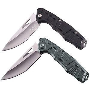 AuRiver EDC Pocket Knife, EXTREMELY SHARP Folding Knives with 3.7inch Blade, Aluminiumalloy Handle,Pocket Clip for Camping Hunting and Outdoor (Black)