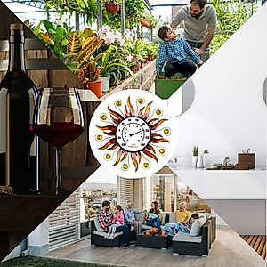 HOBYLUBY 13'' Sun Outdoor Thermometer, Indoor Outdoor Thermometer No Battery Needed, Decorative Outside Wall Thermometer for Patio, Home, Living Room, Garden Greenhouse, Wine Cellar