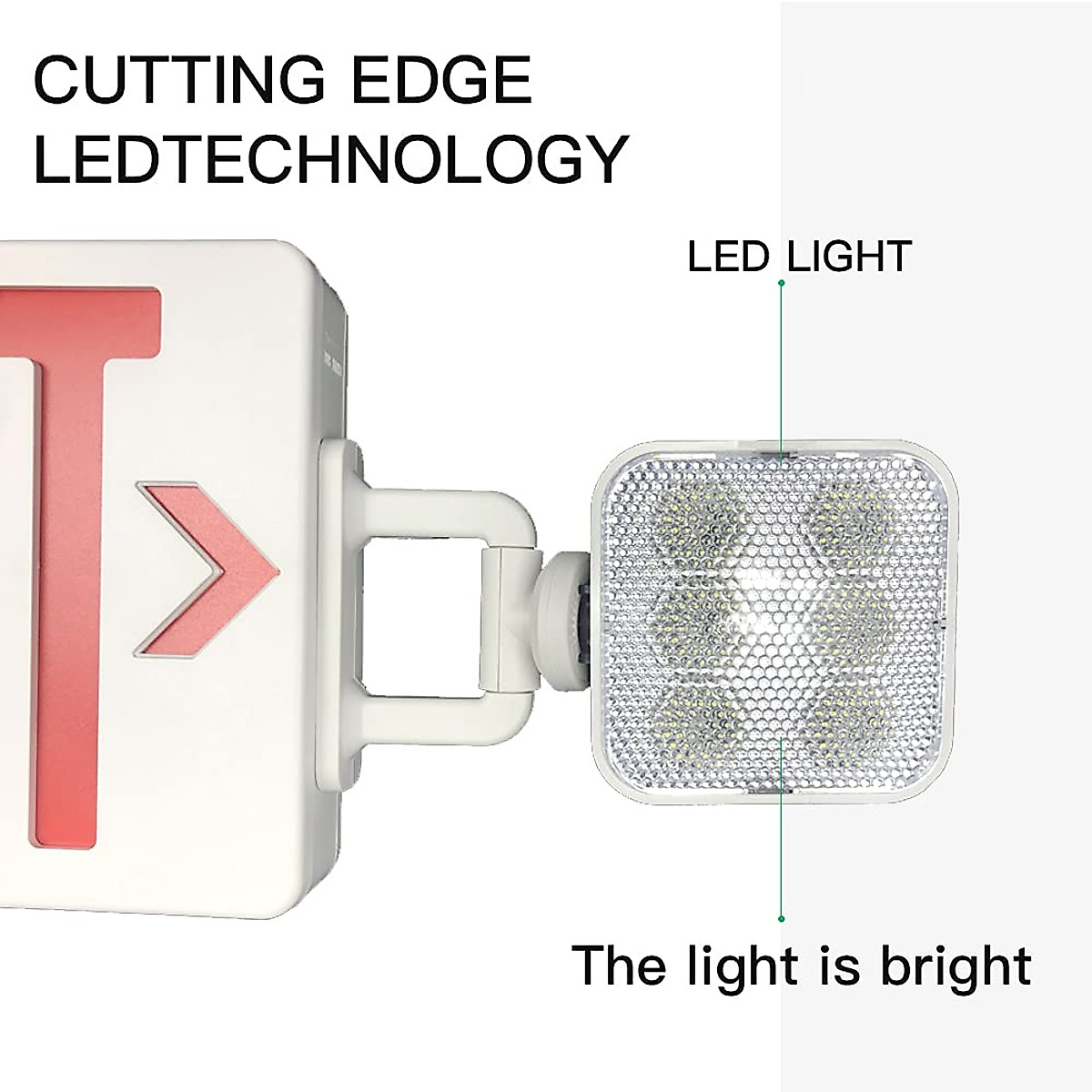 OSTEK 4 Pack Red LED Exit Sign with Emergency Light, Two LED Adjustable Head Emergency Exit Lights with 90 Minutes Battery Backup, Dual LED Lamp ABS Fire Resistance UL-Listed (4)