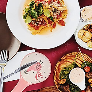 Cabilock Ceramic Spoon Holder Household Scoop Holder Dinner Spoon Rest Daily Use Scoop Rest Ceramic Scoop Rest Compact Scoop Holder Wipe Holder Soup Ceramics Big Spoon Delicate