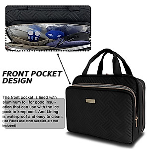 CHELVVG Travel Pill Bottle Organizer, Medicine Organizer and Storage, Home Medication Bag for Pills, Prescription, Vitamins, and Fish Oil, Best Gift for Christmas, New Year's Eve (Large, Black)