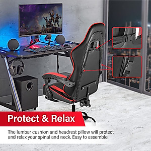 YSSOA Backrest and Seat Height Adjustable Swivel Recliner Racing Office Computer Ergonomic Video Game Chair