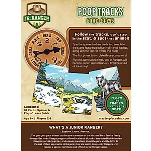 Masterpieces Jr Ranger Poop Tracks Card Game, Ages 6+, 2-6 Players, Medium