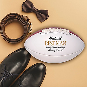 Personalized Custom Football Wedding Gift, Groomsman, Best Man, Bridesmaid, Ring Bearer Keepsake Gift (Best Man)