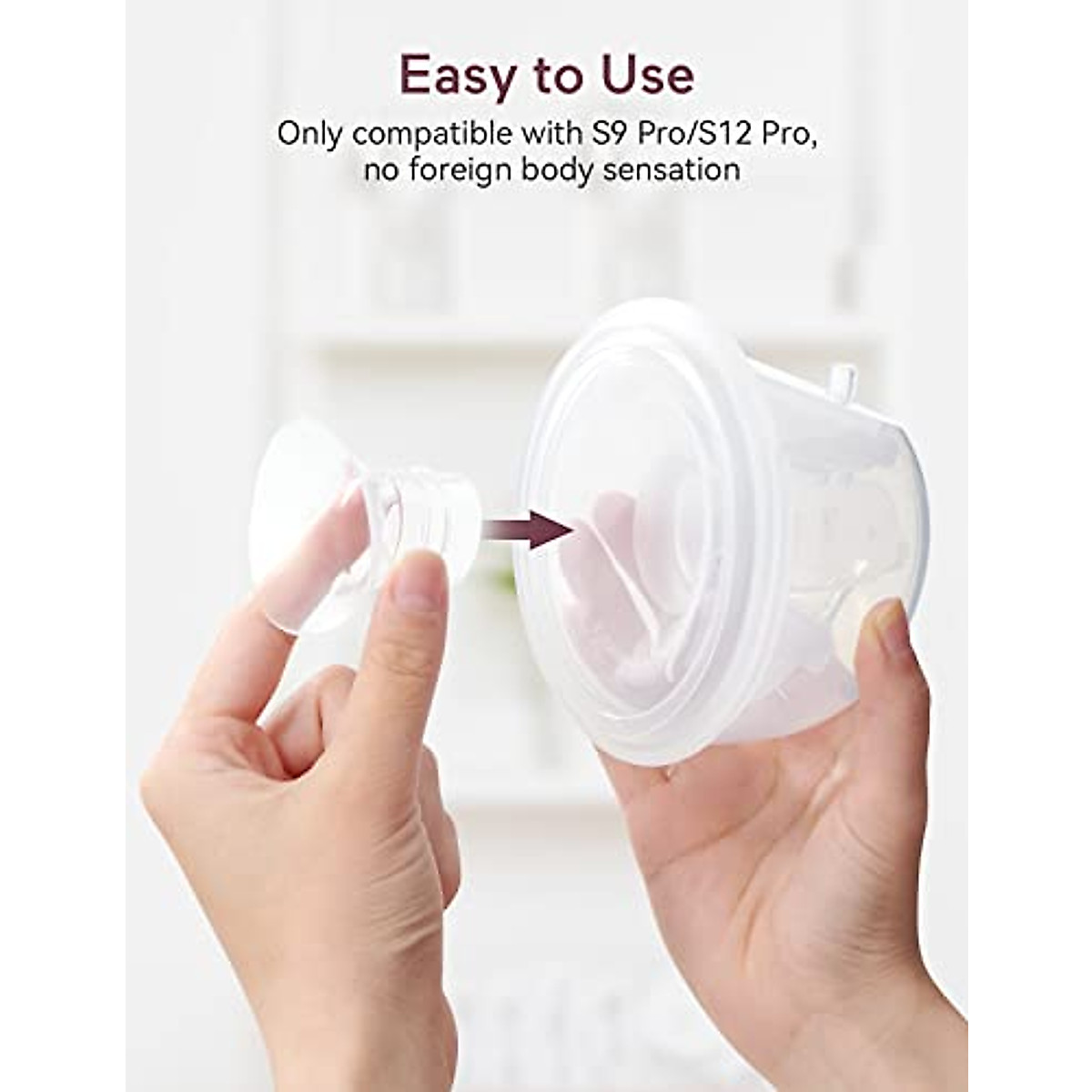 Momcozy Flange Insert 21mm Compatible with Momcozy S9 Pro/S12 Pro. Original S9 Pro/S12 Pro Breast Pump Replacement Accessories, 1PC (21mm)