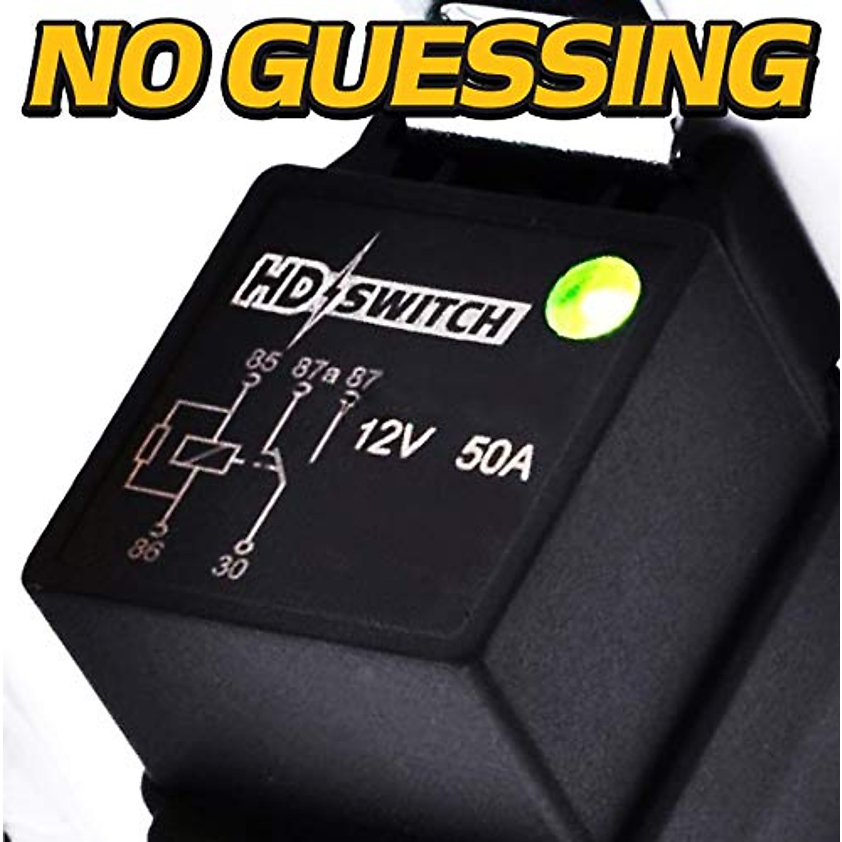 HD Switch 12V 50A Upgrade Waterproof Relay Replaces John Deere Hella 4RD 931 410, 4RD 931 410-08 007794301 H41410081 933332201 w/LED Indicator Upgrade & Free Dielectric Grease