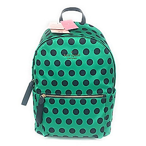 Kate Spade New York Large Nylon Backpack Chelsea Delightful Dot (Green & Navy)