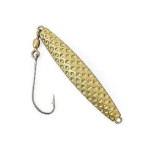 BLUEWING Hammered Diamond Jig 1pc Fishing Jig Saltwater Fishing Lures Deep Sea Sinking Fishing Baits with Stainless Steel Hook, Gold 3oz