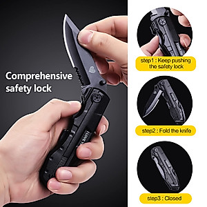 Gifts for Men Dad Husband Boyfriend Him from Daughter Son Wife Kids, Multitool Pocketl Knife, Engraved 'I LOVE YOU', Survival Multi Tool Cool Gadgets