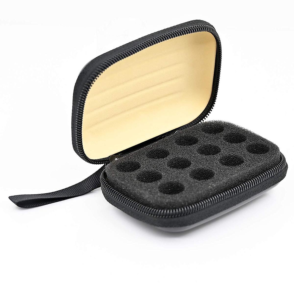 Dolovemk Essential Oil Storage Case 12 Holes-for Holds 3 ml Bottles,Traveling Carrying Case,Mini Essential Oil Carrying Organizer Storage with Metal Hard Shell Dense Foam Holds(Black)