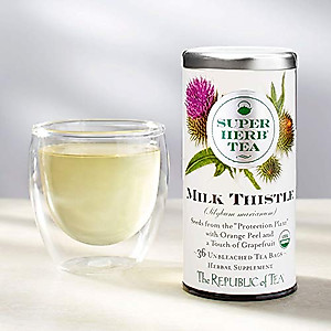 The Republic of Tea Organic Milk Thistle SUPERHERB Tea Bags, Tin of 36 Tea Bags