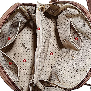 KKXIU Women Backpack Purse Casual daypacks for ladies Synthetic Leather Shoulder Bag (Medium, khaki)