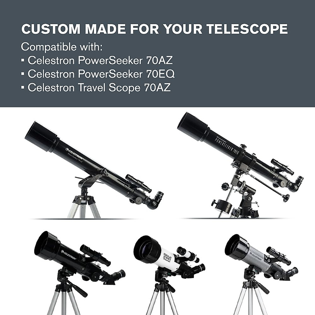 Celestron – EclipSmart Safe Solar Eclipse Telescope Filter – Meets ISO 12312-2:2015(E) Standards – Works with Existing 70mm AZ & EQ Telescopes – Observe Solar Eclipses and Sunspots – Safe, Snug Fit