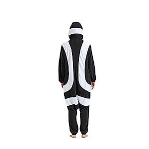 DarkCom Cosplay Ribbon Seal Animal Onesie Christmas Pajamas Polar Fleece Homewear One Piece Sleepwear for Men Women Small