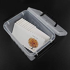 Anbers 3 Quart Small Clear Storage Box with Lid, Set of 6