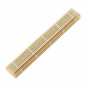 GARASANI 2 Pack Bamboo Gimbap Sushi Making Kit, 2 x Natural Bamboo Mat, 1 x Cooking Brush, 9.4" x 9.4" (Beige)