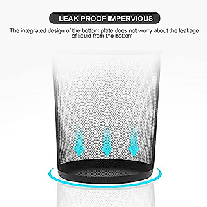 NUOBESTY Rubbish Container Round Mesh Wastebasket Trash Can Garbage Can Vintage Waste Bin Wastebasket Garbage Container Bin for Home Office Bathrooms Powder Rooms 11L Office Waste Basket