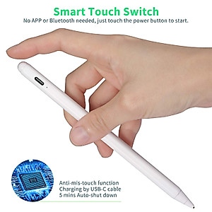 Active Stylus for Samsung Galaxy Tab S9/S9+ Pencil,Electronic Capacitive Type-C Rechargeable Pencil Compatible with Samsung Galaxy Tab S9/S9+ Stylus Pens,Good on Sketching and Note-Taking Pen,White