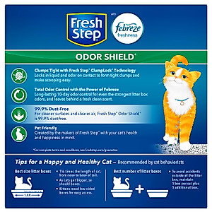 Fresh Step Clumping Cat Litter, Odor Shield, Long Lasting Odor Control Kitty Litter with Activated Charcoal, Low Dust Formula, 14 lb (Pack of 2)