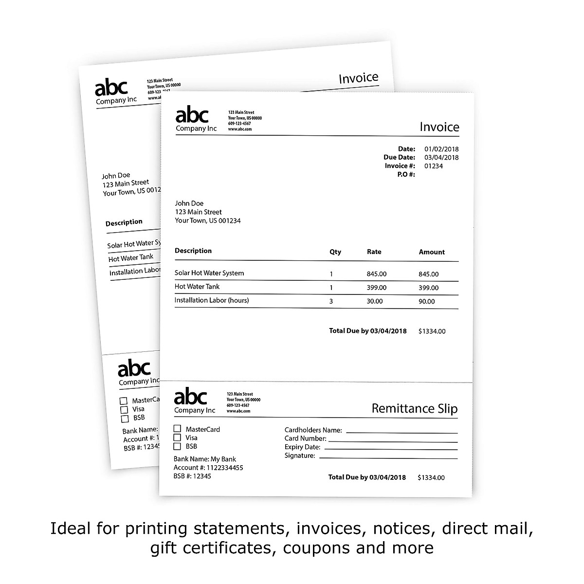 PrintWorks Professional 3" Perforated Paper, 500 Sheets, 24 lb, White (04168)