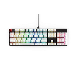 Glorious Aura V1 (White) Pudding Keycaps - Double Shot PBT Translucent for Mechanical Keyboards, 104 Key Set, TKL, Compact Compatible, English (US) Layout (Aura (White))