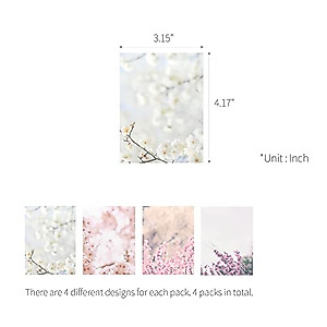 Monolike Memopad Spring Photo design SET - 4 Packs, 4 Different Designs, 100 Sheets Per Pad, Total 400 Sheets, Note pads, Writing pads, 3.15 x 4.17 Inches