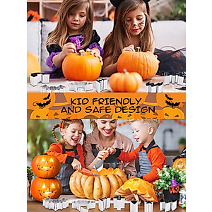 Rolcoassuns 27PCS Halloween Pumpkin Carving Kits,Pumpkin Carving Tools Set with 23PCS Stainless Pumpkin Carving Stencils,3 Carving Tools&1 Mallet for Adults Kids Easy Safe Fun DIY Halloween Decoration