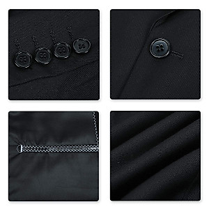 Cloudstyle Men's Suit Jacket One Button Slim Fit Sport Coat Business Daily Blazer,Black,Large