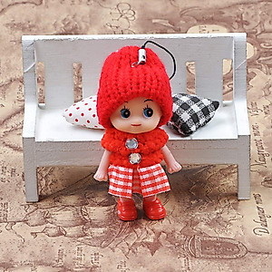 8 PCS Tiny Dolls, Silicone Princess Mini Doll for Girls, DIY Miniature Dollhouse Kit with Miniature Clothes, Decoration Little Dolls Christmas Festival Reborn Baby Stuff Gift & Bag Accessories