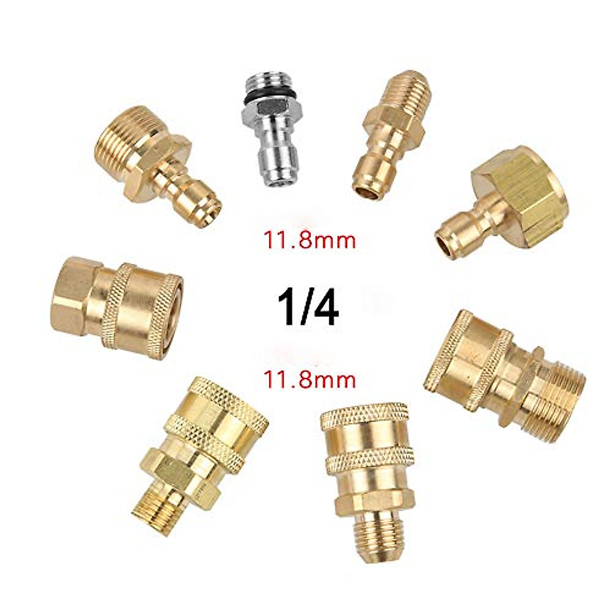 SagaSave 2Pcs Pressure Washer Coupler, Brass Quick Connect Plug NPT Fitting for Garden Hoses and Pressure Washers (External M14x 1.5mm Male)