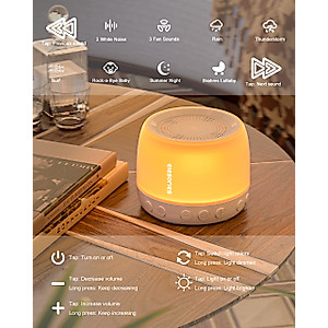 elesories White Noise Machine with Soft Dimmable Nursery Night Light & Multifunctional Speaker Sound Machine with 13 Soothing Sounds for Office Privacy, Rest,Sleep Therapy for Baby Kids Adults