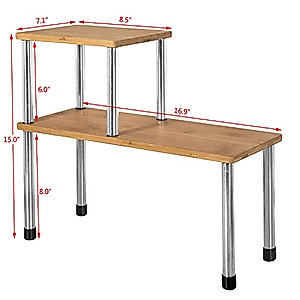 Ollieroo Kitchen Counter Storage Shelf, Bathroom Sink Counter Cabinet Organizer (Rectangle)