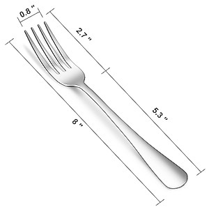 Dinner Forks Set of 12, ENLOY 8 Inches Food Grade Stainless Steel Silverware Forks, Table Forks, Flatware Forks, Flatware Cutlery Forks for Home Kitchen, Mirror Polished Dishwasher Safe
